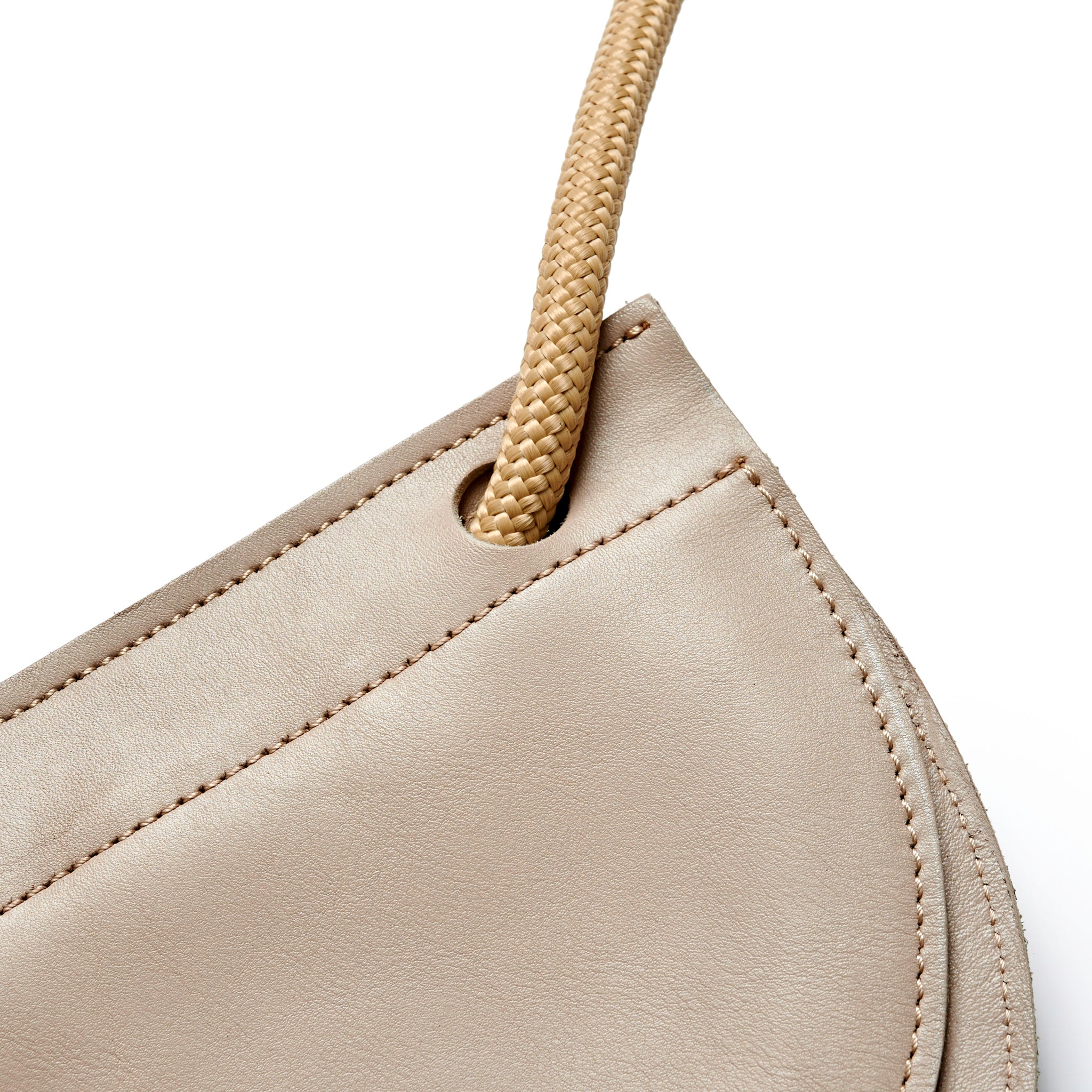 Eclipse Mini - Black leather half moon belt bag - Project Dyad